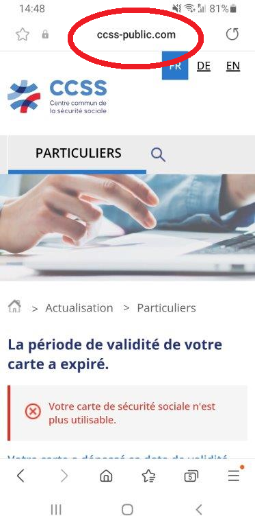ATTENTION aux attaques de phishing utilisant le logo du CCSS ...
